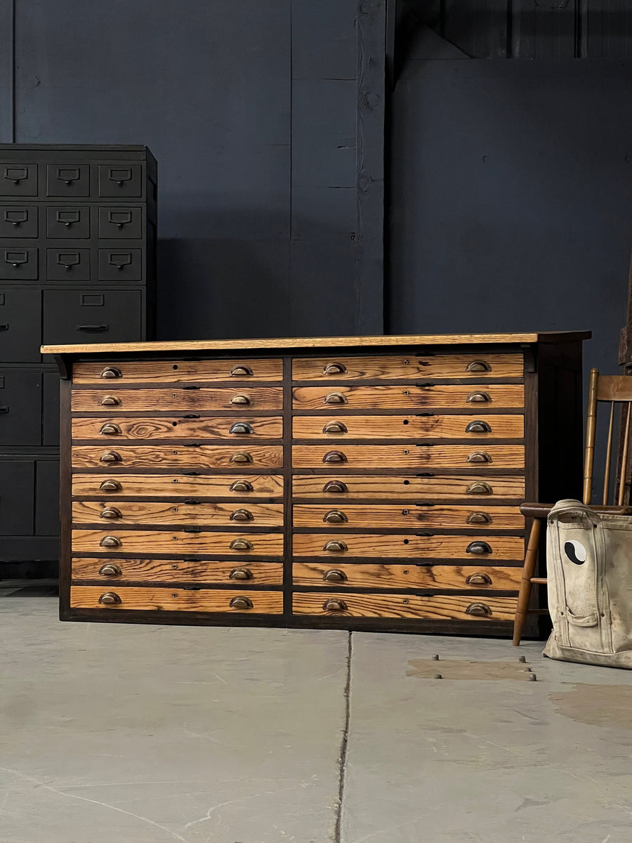 RESERVED - Large Antique Print Cabinet, Blueprint Cabinet, Flat File C ...
